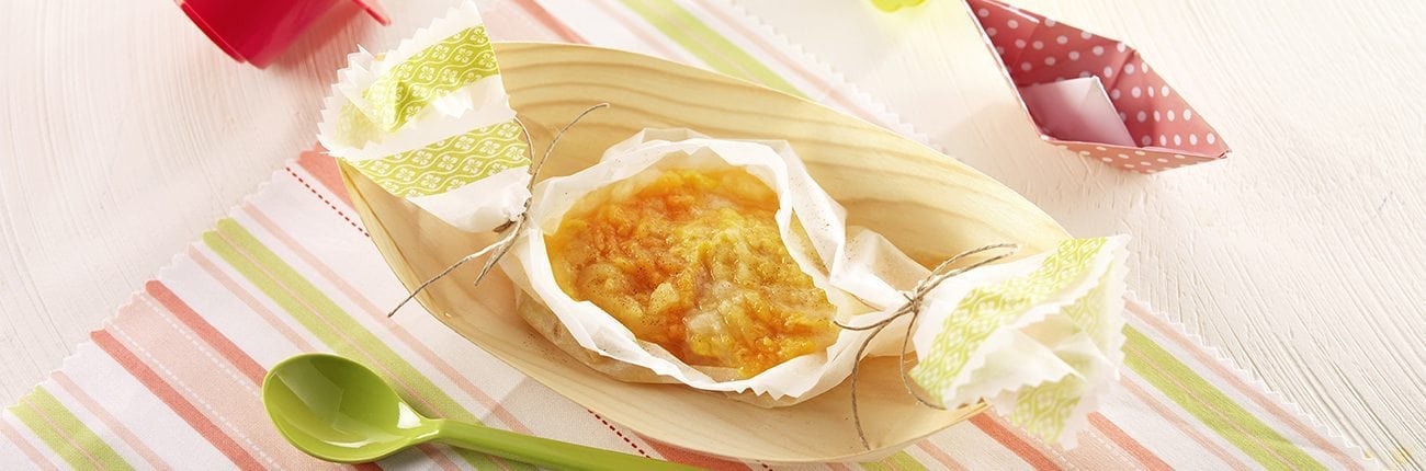 Recette bébé 8 mois : Papillote de fruits | Blédina